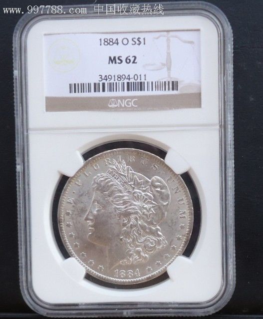 1884-O,摩根MS62.NGC评级币：美国外国银币.国外银元盒子币-价格:470元-se11360914-外国钱币-零售-7788收藏__收藏热线